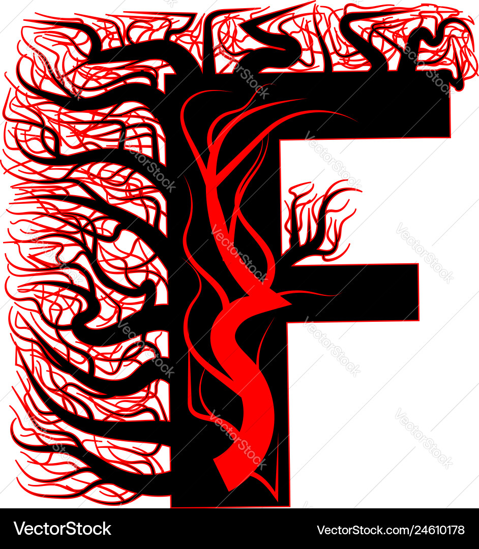 Alphabet abc letter f Royalty Free Vector Image