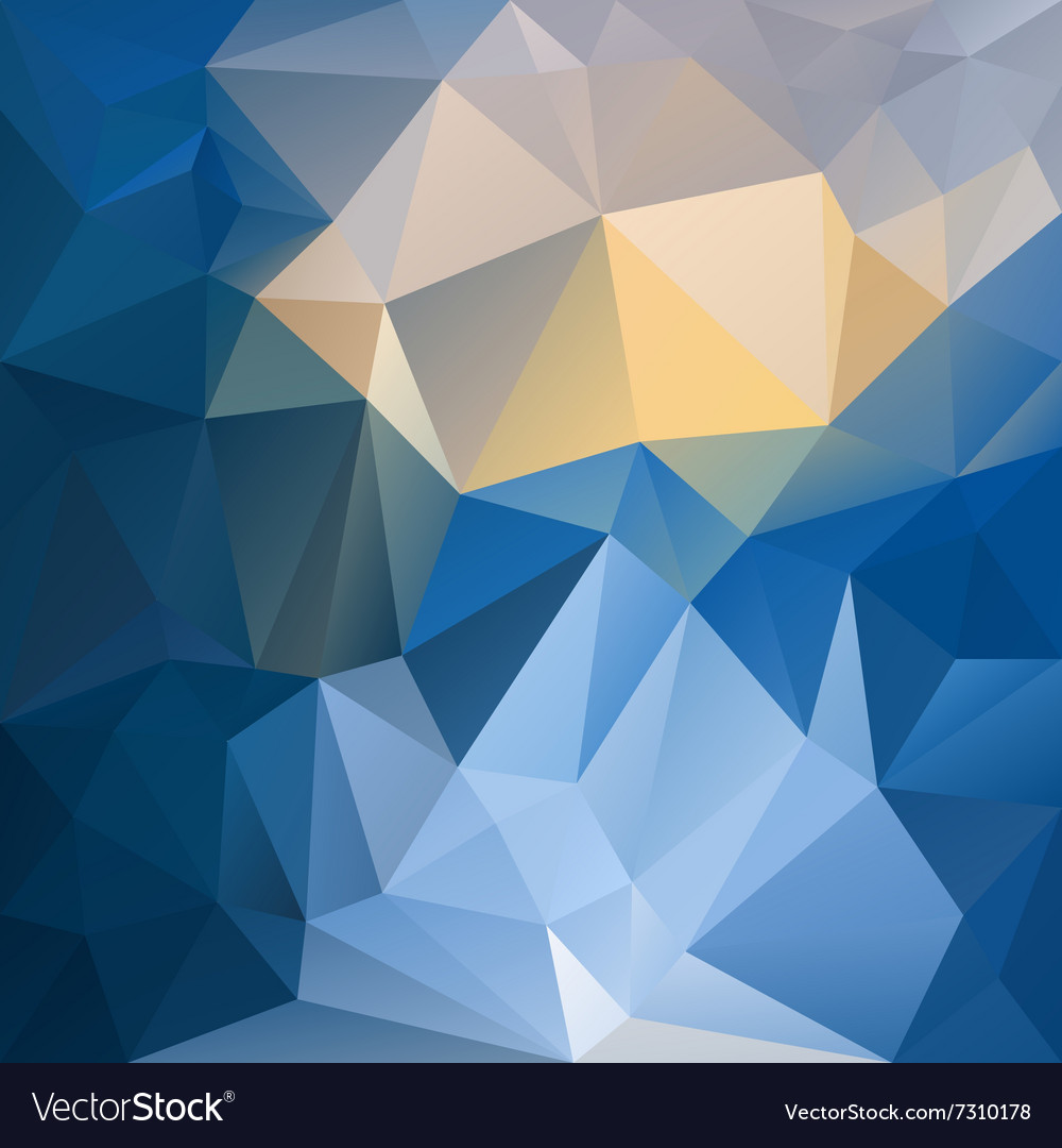 Blue yellow sapphire polygon triangular pattern Vector Image