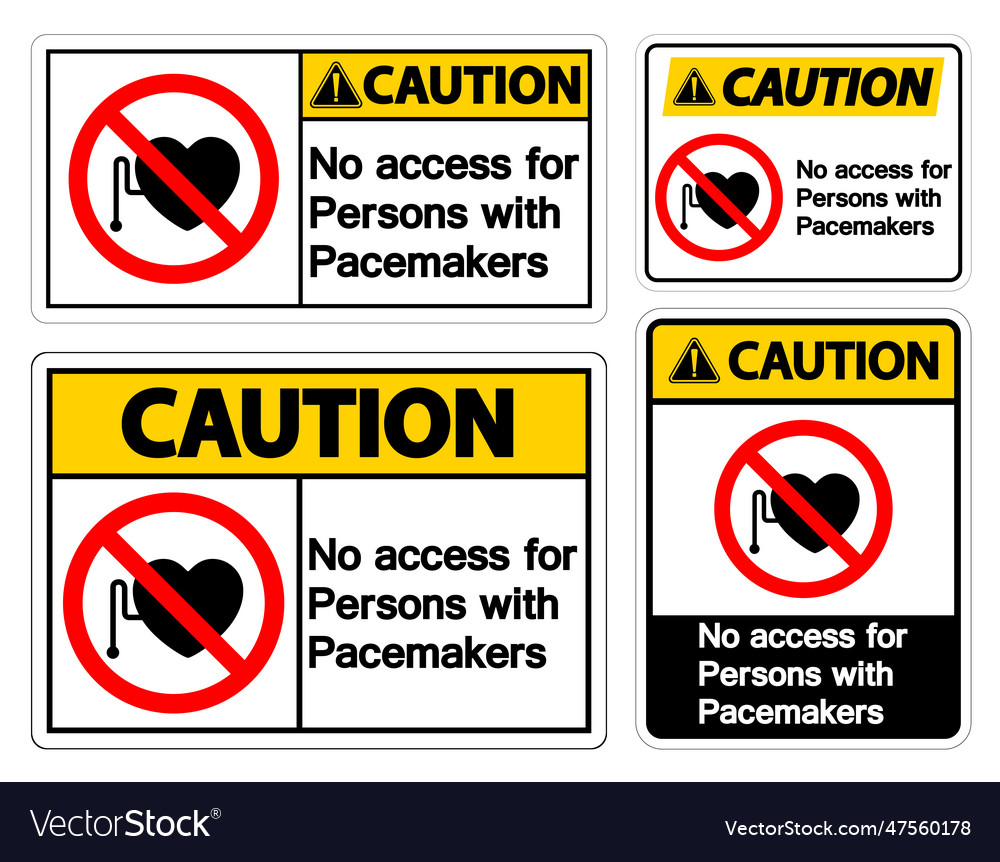 Caution no access for persons with pacemaker Vector Image