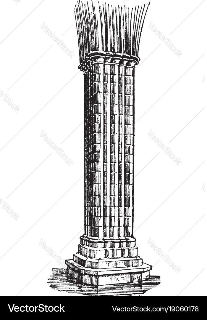 Clustered pier semi-detached vintage engraving Vector Image
