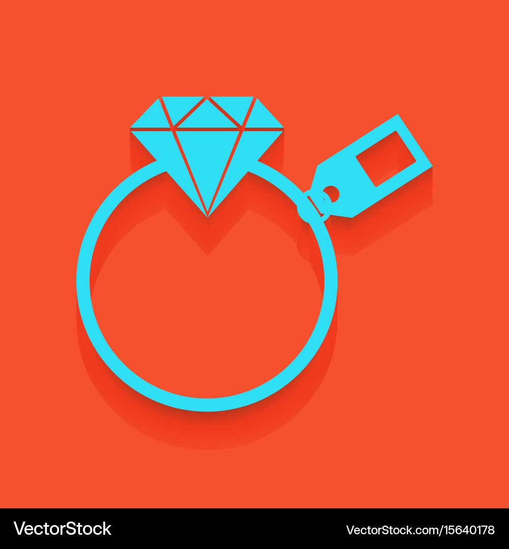Diamond sign with tag whitish icon Royalty Free Vector Image