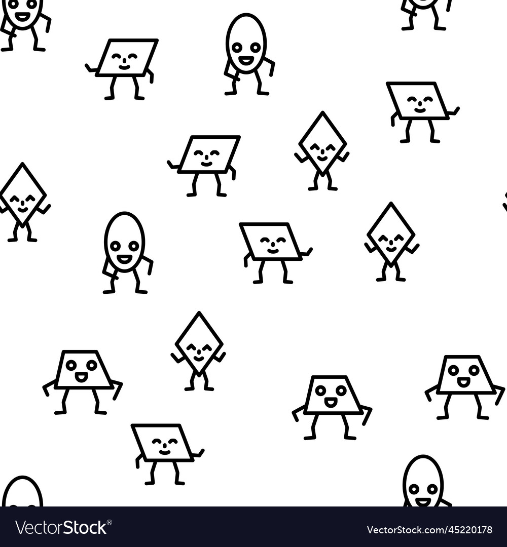 Geometric shape funny seamless pattern Royalty Free Vector