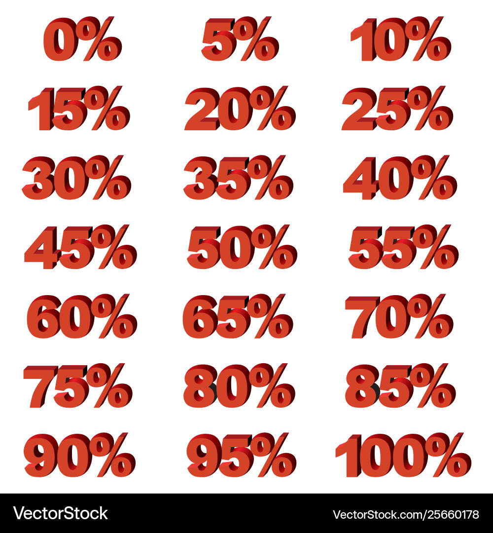 Graphic set sale percent Royalty Free Vector Image