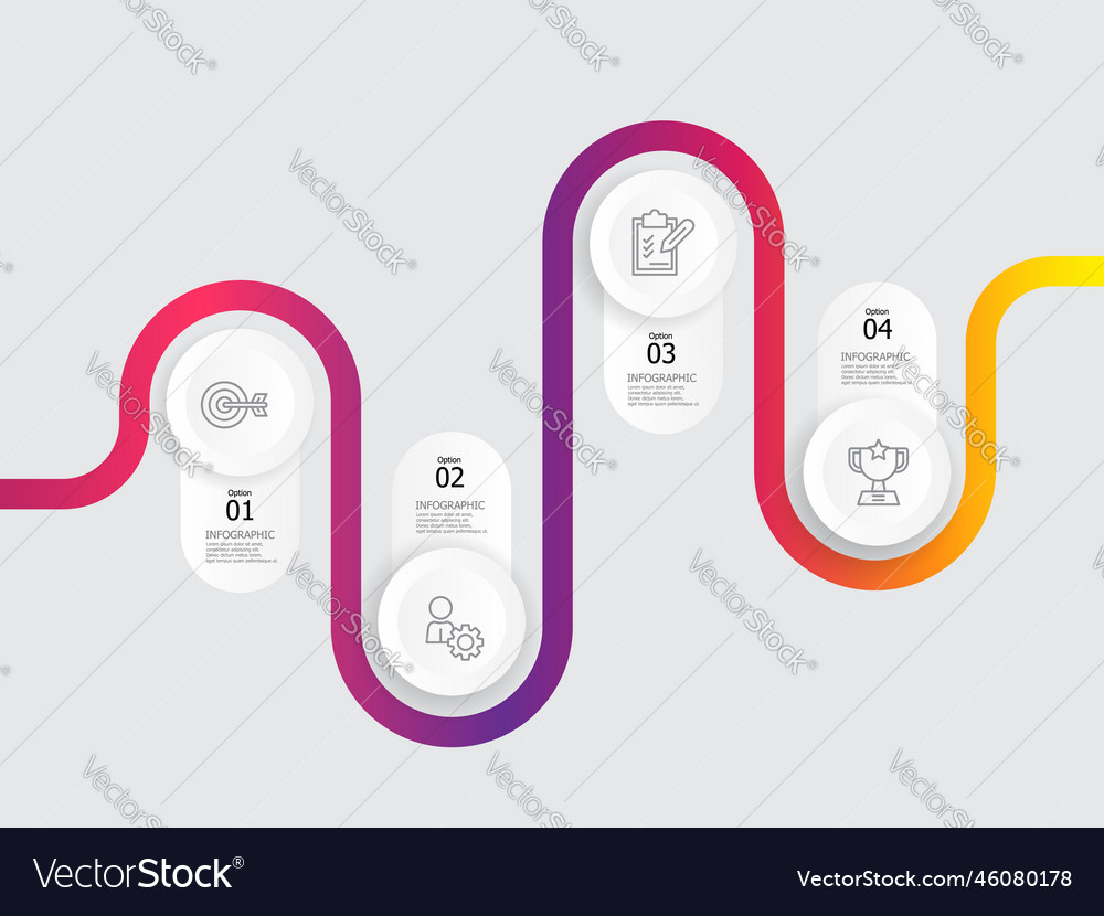 Horizontal timeline infographic element report Vector Image Horizontal timeline infographic element report Vector Image