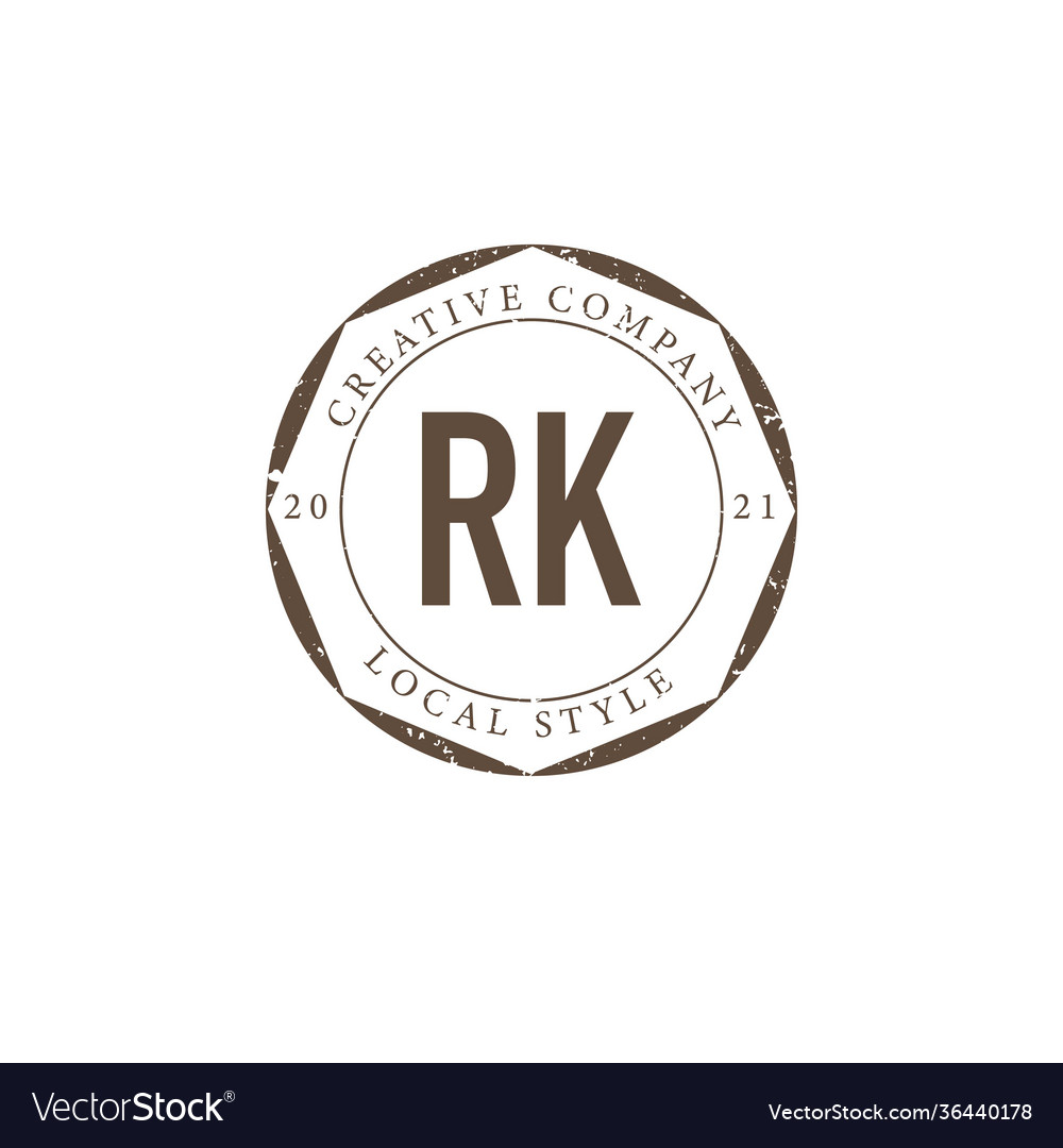 Initial letter rk luxury boutique logo vintage Vector Image