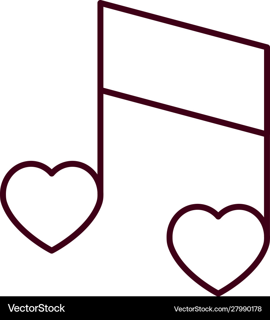 Isolated love music line design Royalty Free Vector Image