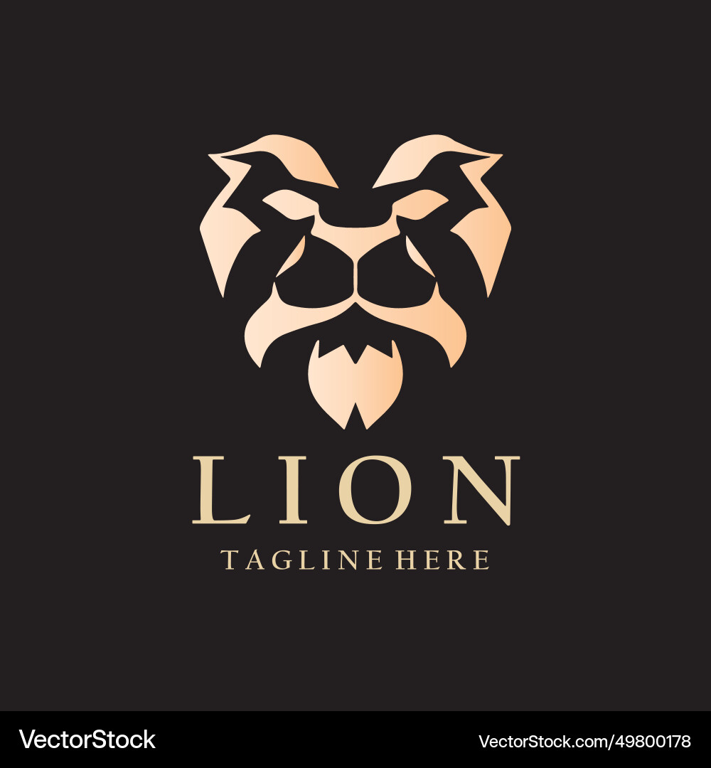 Lion head logo design template Royalty Free Vector Image