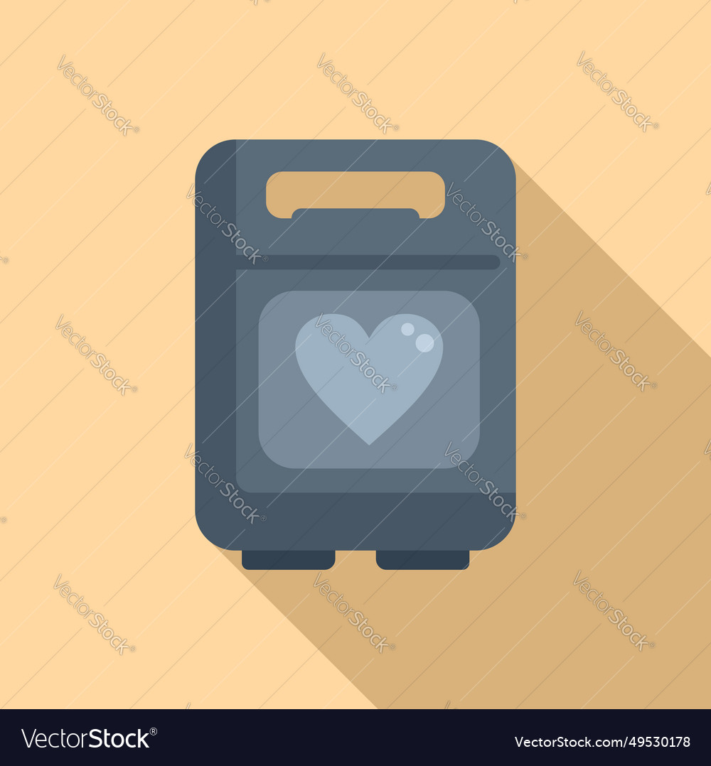 Safety defibrillator icon flat cardiac Royalty Free Vector