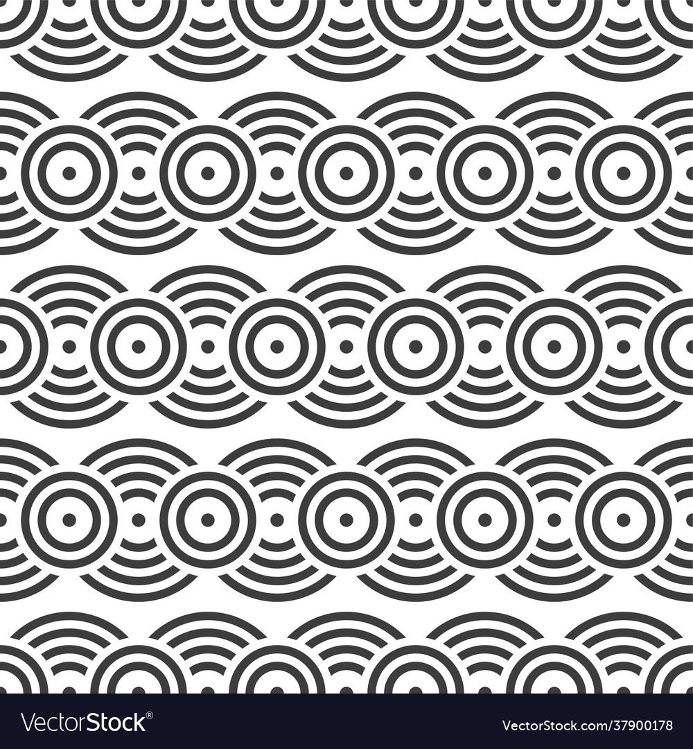 Seamless Pattern Overlapping Circles Geometric Vector Image