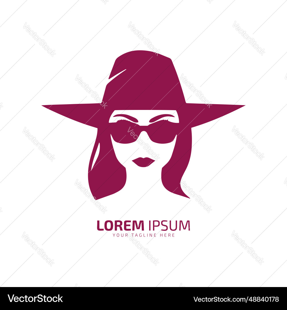 Stylish lady icon abstract minimalism logo Vector Image