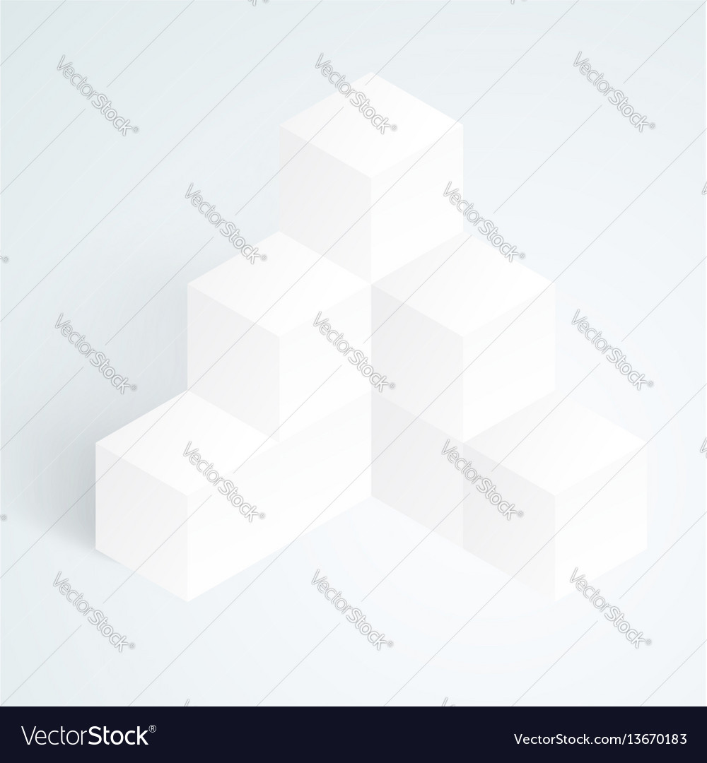 3d white cubes Royalty Free Vector Image - VectorStock