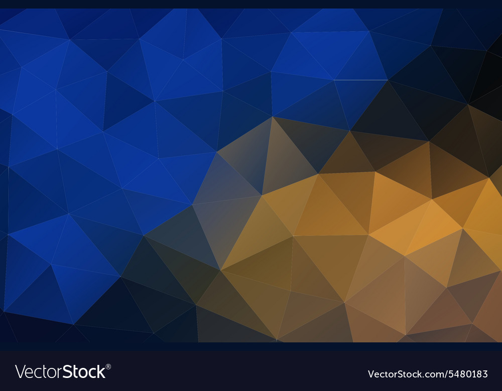 Blue yellow abstract geometric rumpled triangular Vector Image