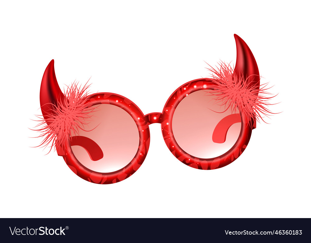 Carnival devil eyeglasses composition Royalty Free Vector