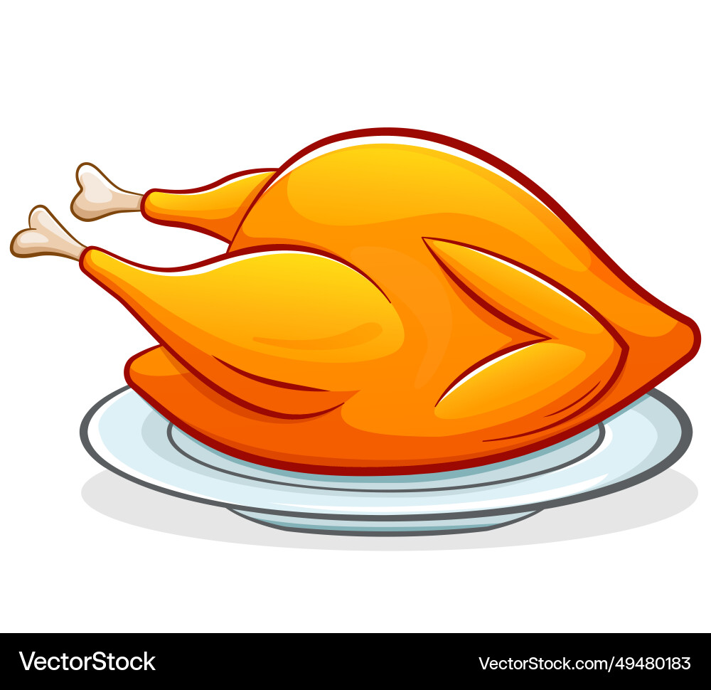 Chicken or turkey isolated cartoon Royalty Free Vector Image