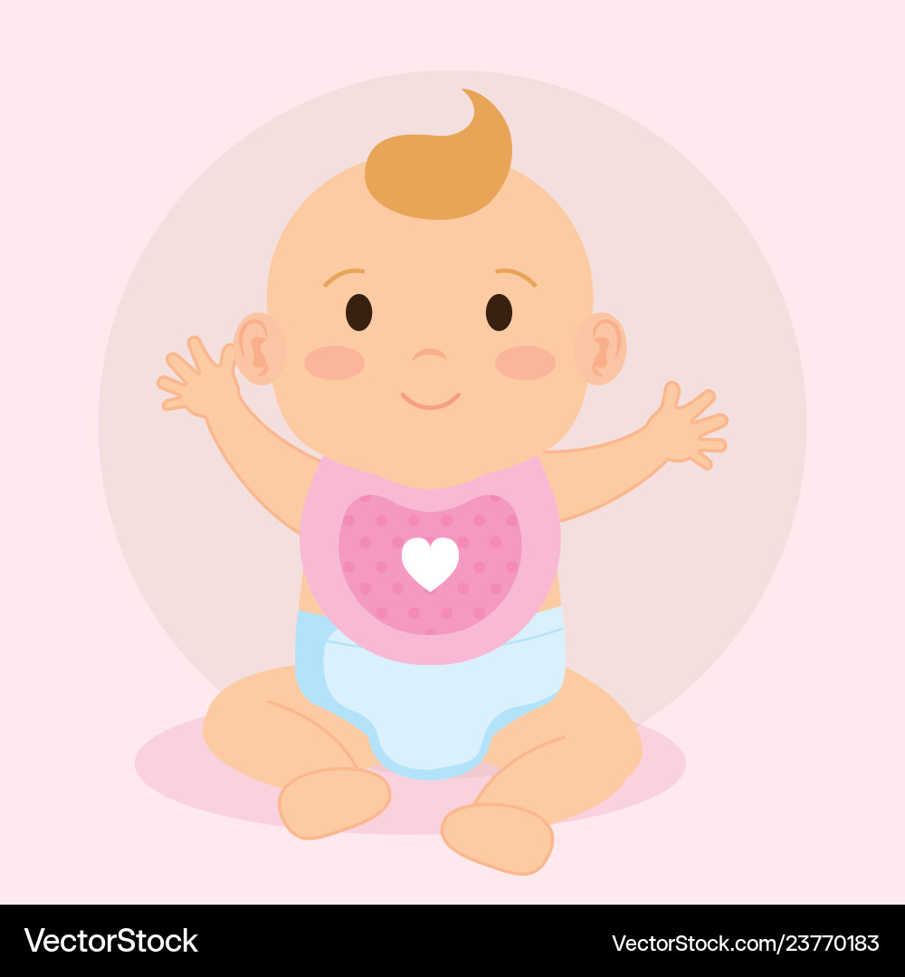 Cute little baby character Royalty Free Vector Image