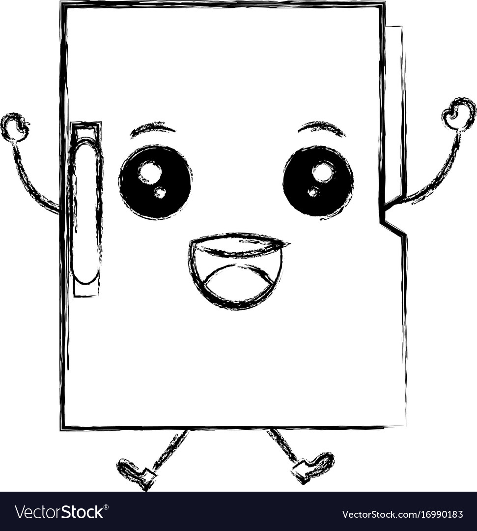 Folder document kawaii character Royalty Free Vector Image