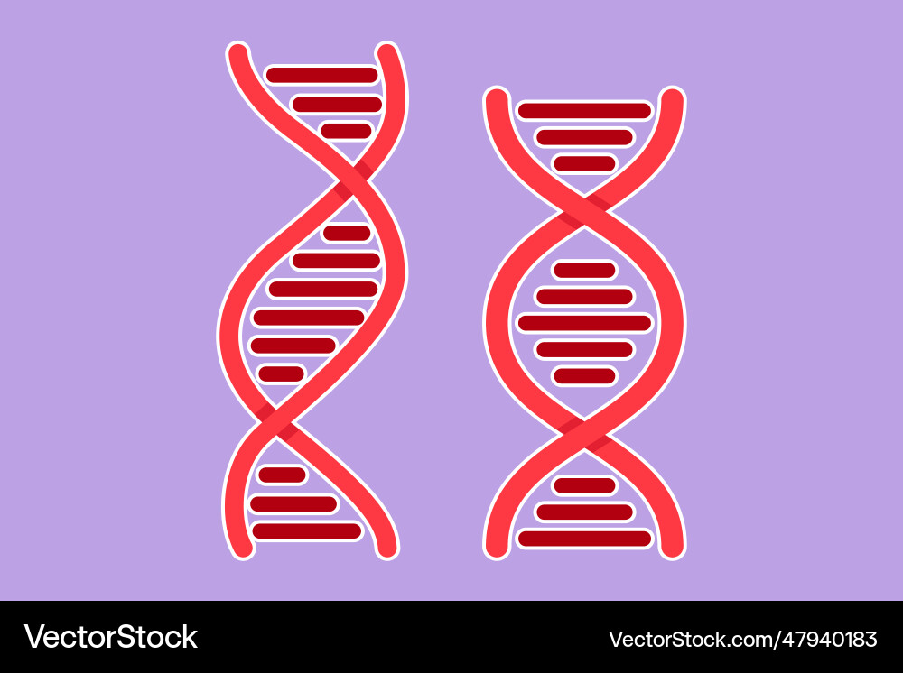 Graphic flat design drawing dna icon life gene Vector Image