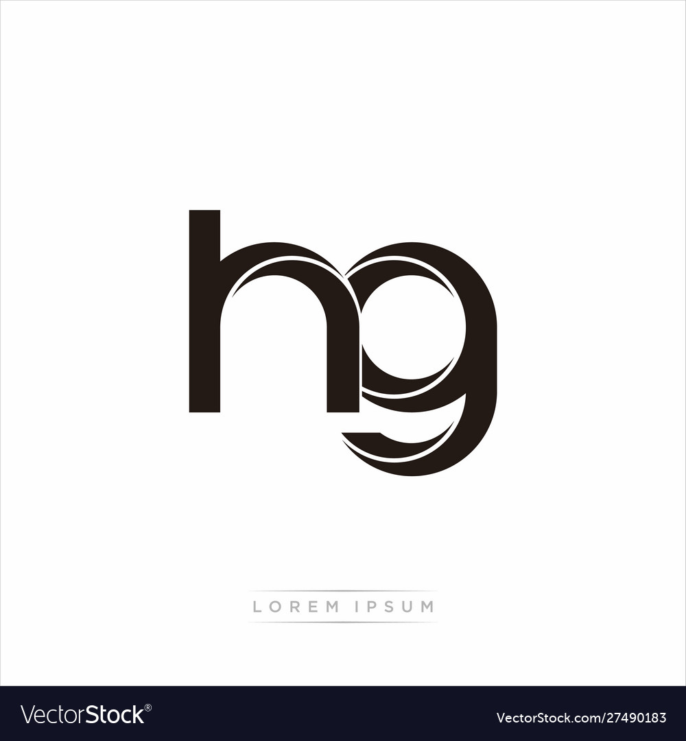 Hg initial letter split lowercase modern monogram Vector Image