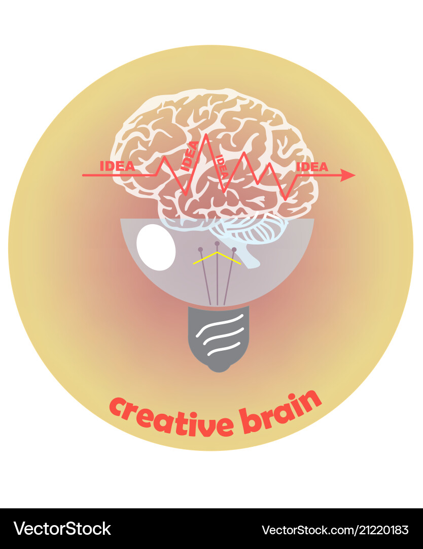 Image of a creative brain with a lamp generating i