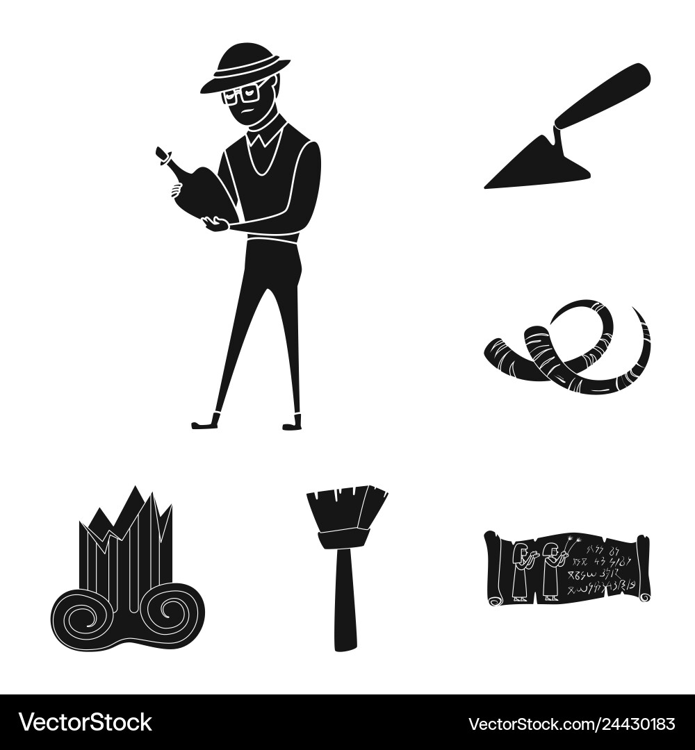 Isolated object of museum and attributes logo set Vector Image