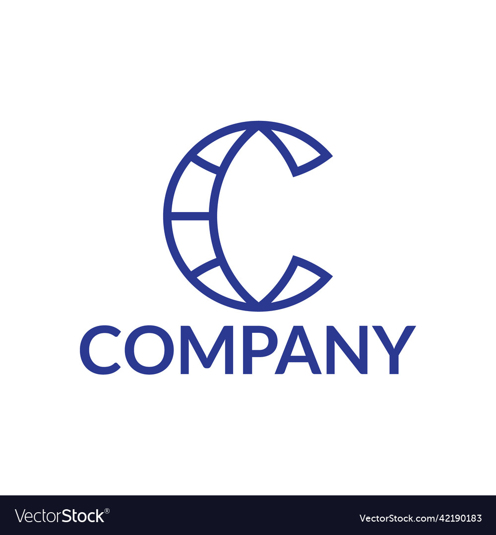 Letter c globe logo design Royalty Free Vector Image