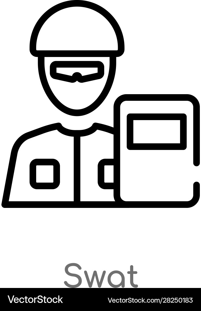 Outline swat icon isolated black simple line Vector Image