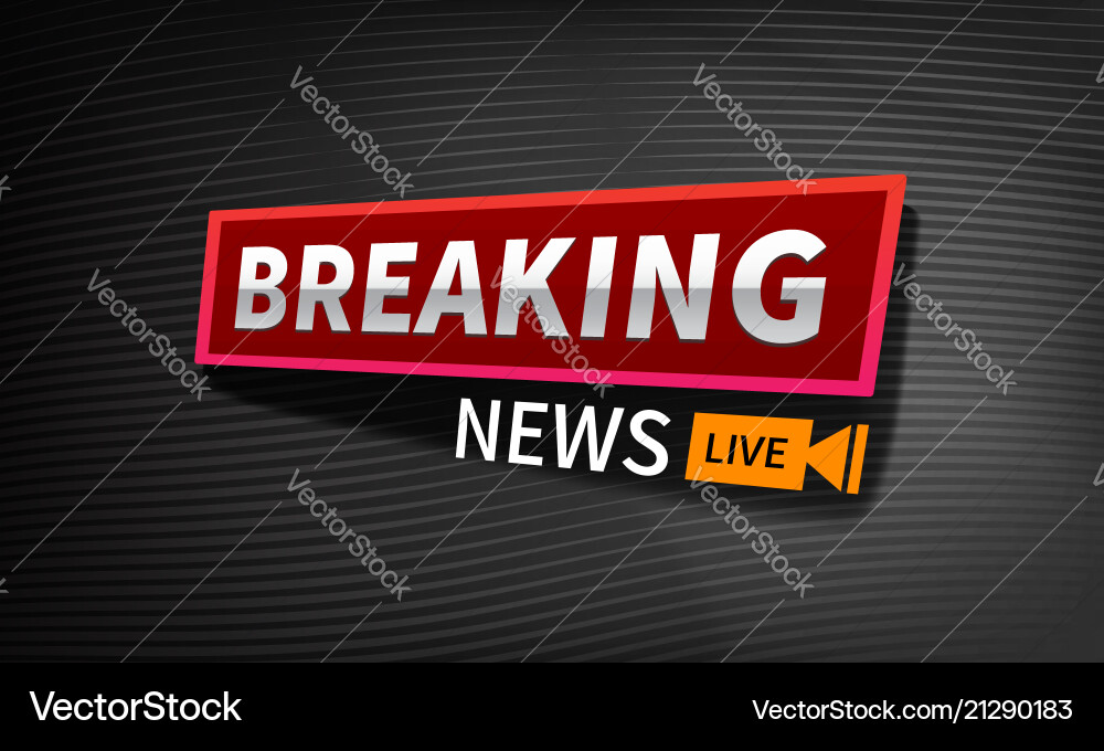 Stock logo breaking news live Royalty Free Vector Image