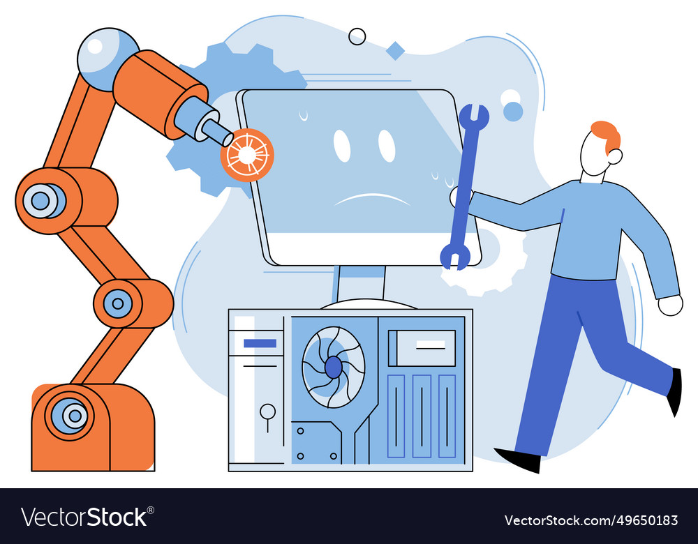 Technical support professionals Royalty Free Vector Image