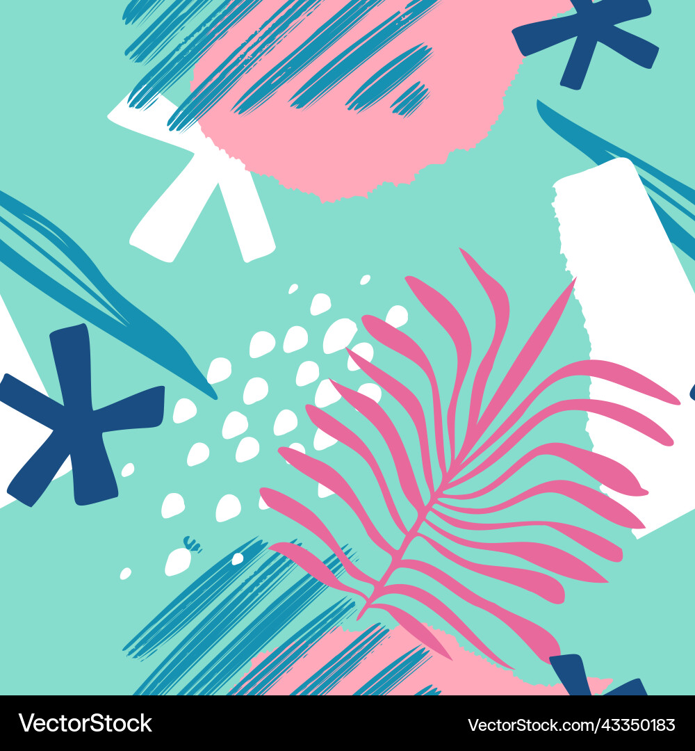 Teenage seamless neon pattern naive style Vector Image