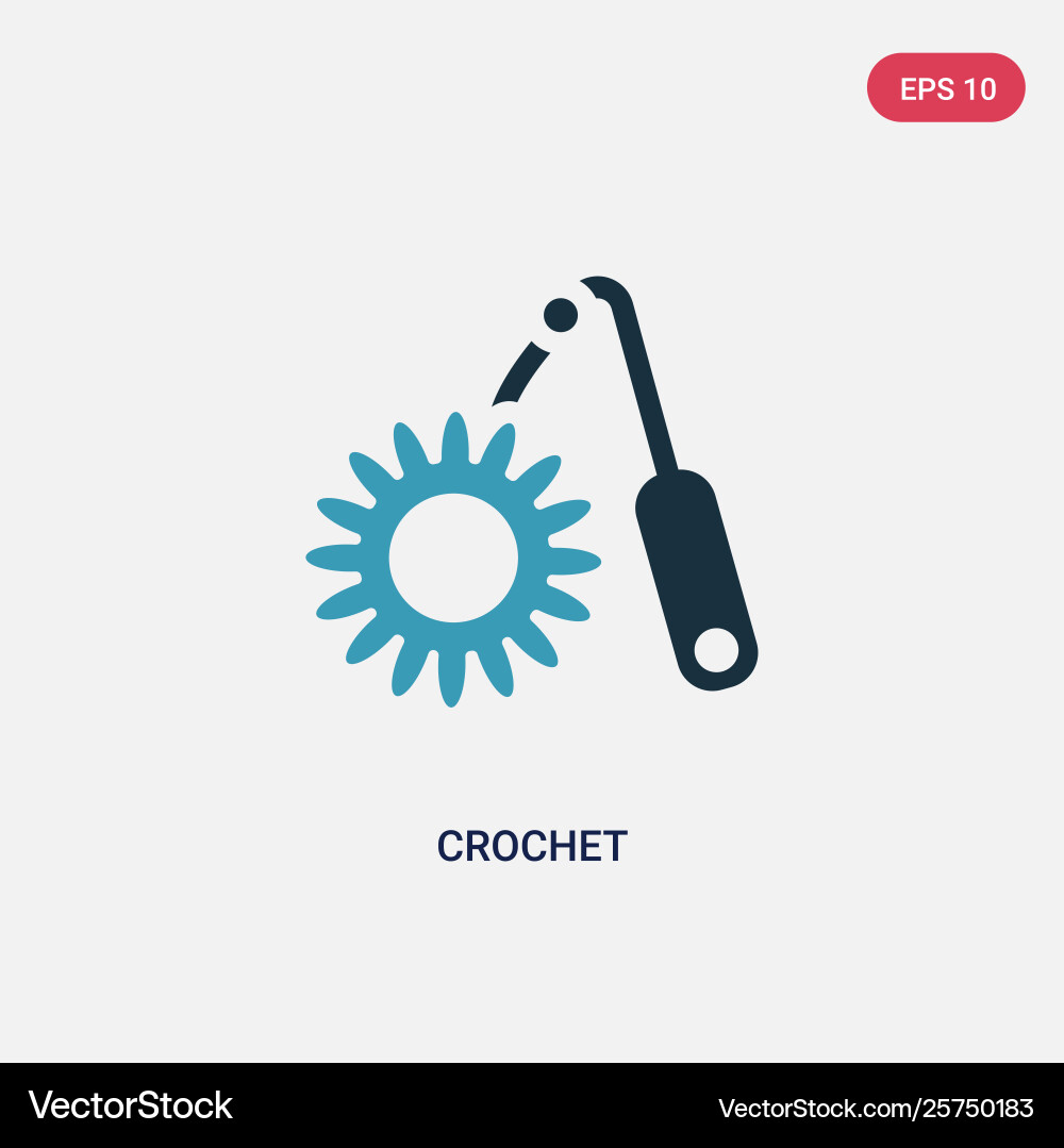 Two color crochet icon from sew concept isolated Vector Image