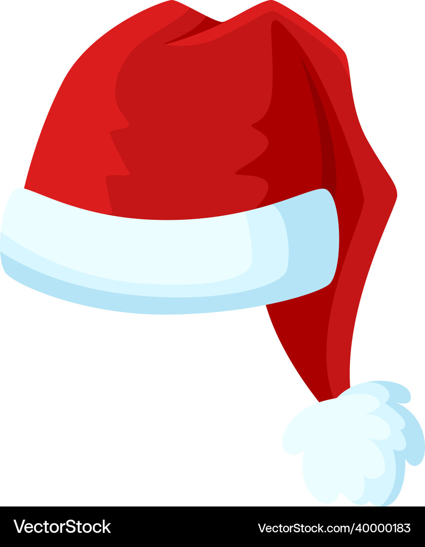 Winter holiday hat cartoon red cap icon Royalty Free Vector