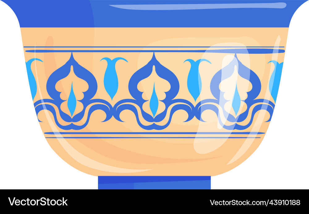 Ancient arabic bowl icon cartoon old ceramic Vector Image