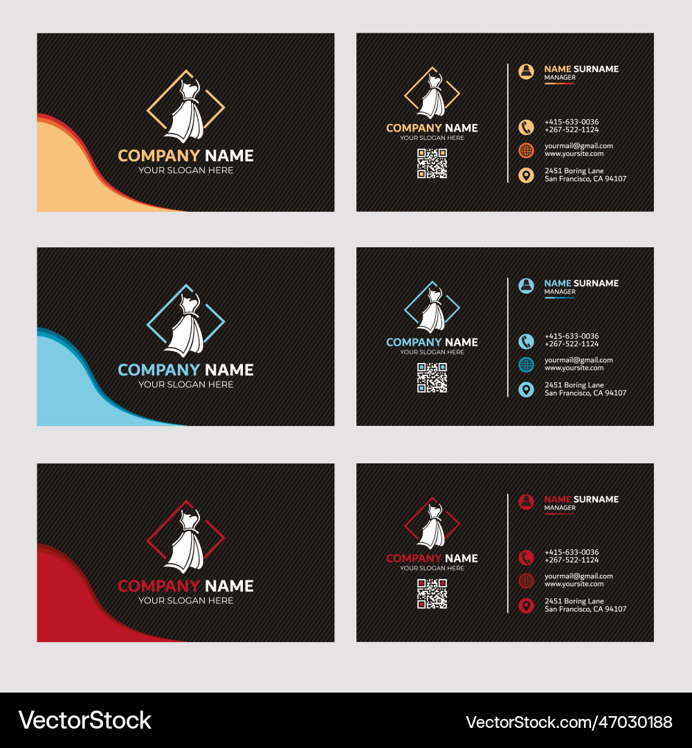 Boutique business card design Royalty Free Vector Image