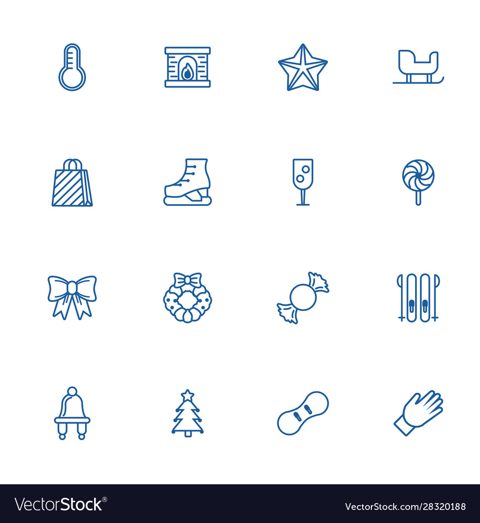 Bundle winter season set icons Royalty Free Vector Image