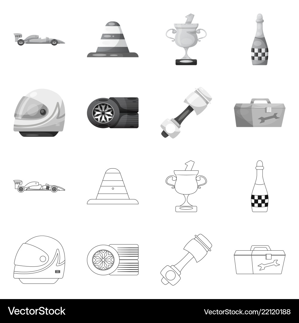 Car and rally symbol set Royalty Free Vector Image