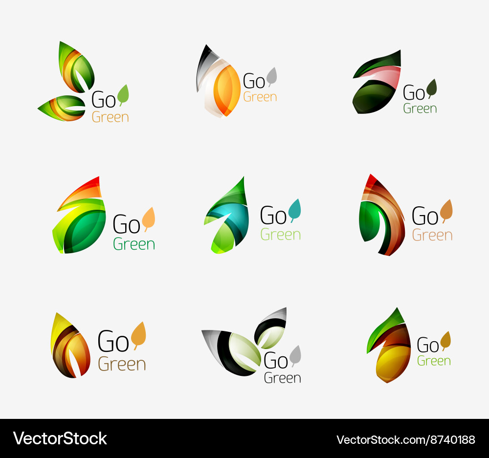 Colorful geometric nature concepts - abstract leaf