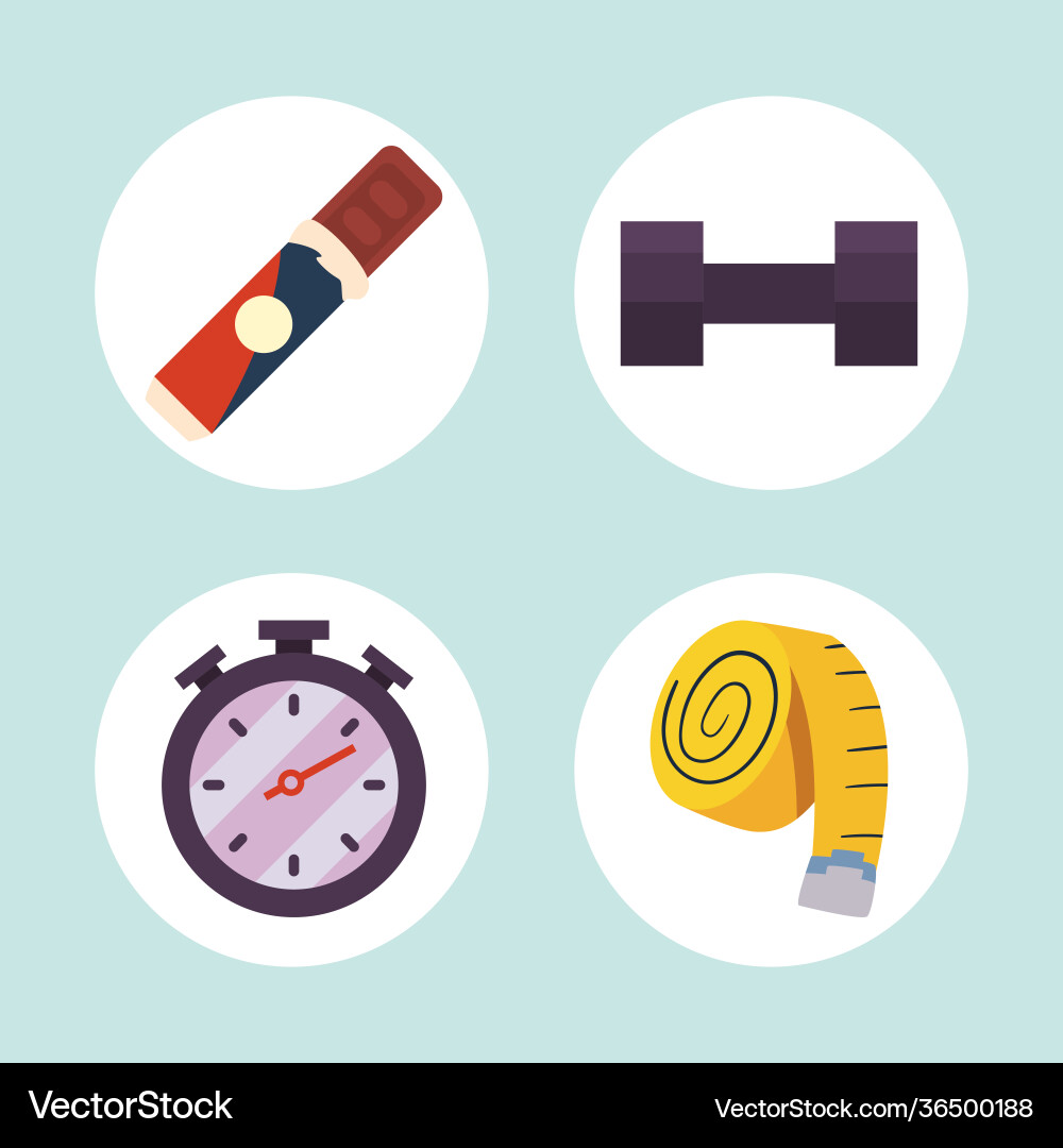 Fitness symbol set design Royalty Free Vector Image