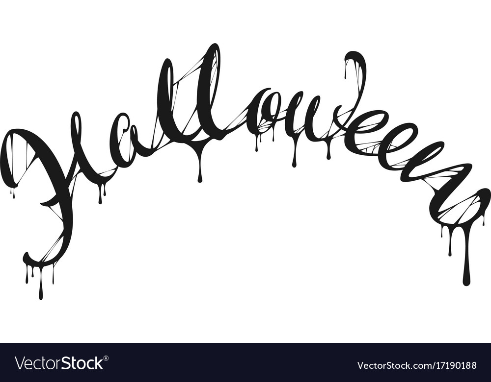 Halloween black letter text for greeting card Vector Image