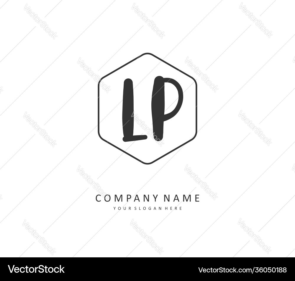 Lp initial letter handwriting and signature logo Vector Image