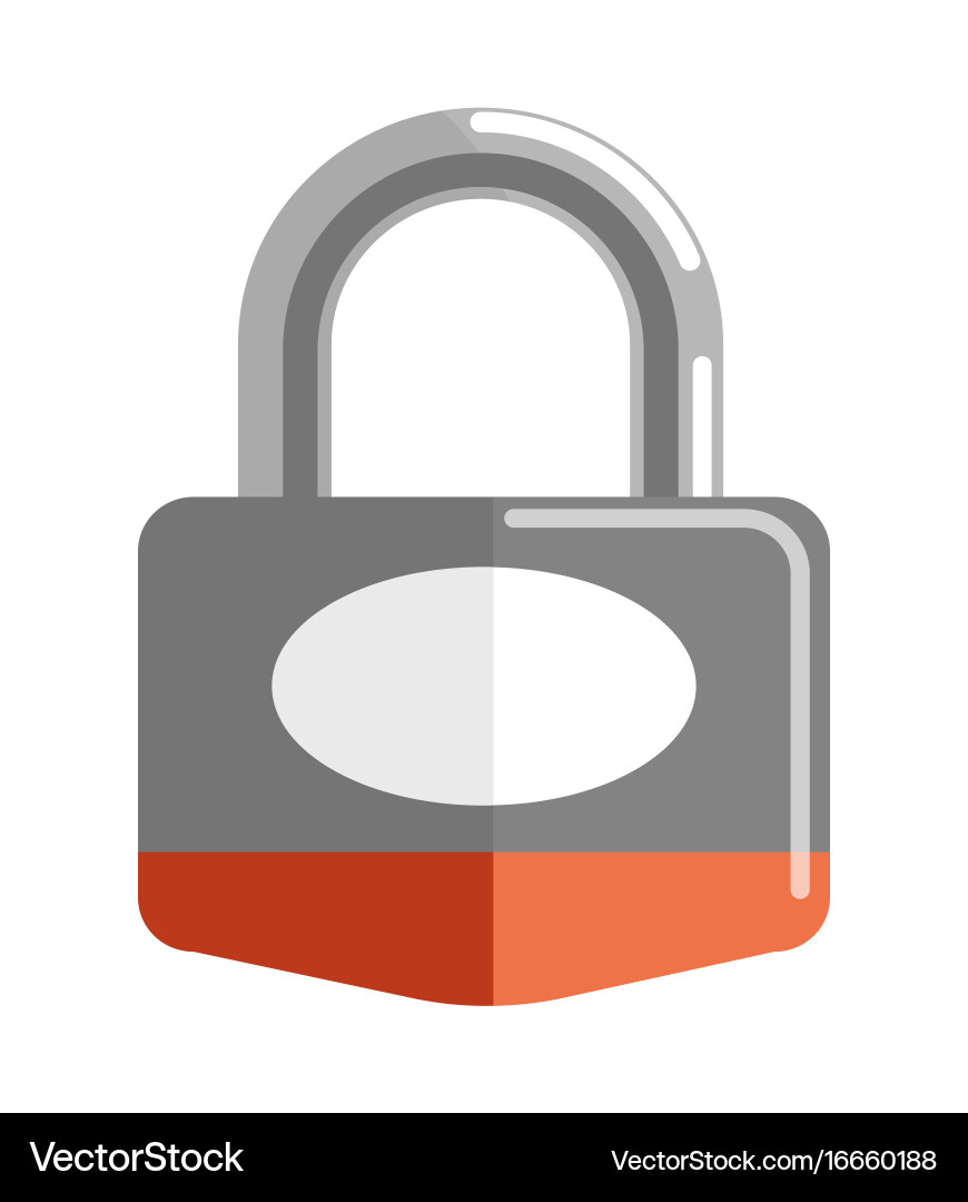 Metal lock with shiny silver and red corpus Vector Image