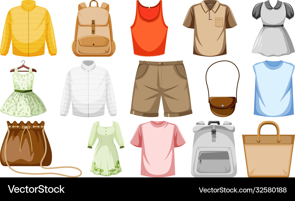 Set fashion outfits Royalty Free Vector Image - VectorStock