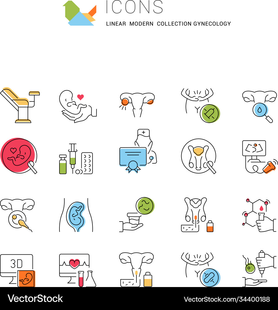 Set line icons gynecology Royalty Free Vector Image