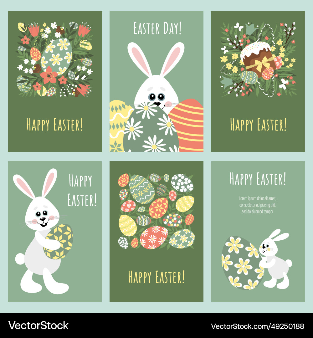 Set of postcards for the day easter Royalty Free Vector