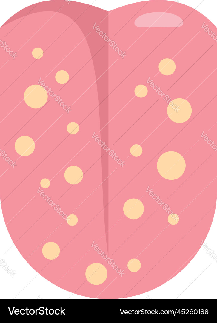 Tongue tonsillitis icon flat mouth tonsil Vector Image