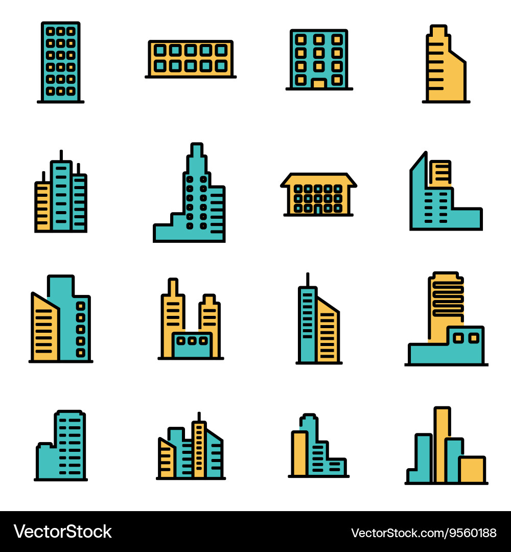 Trendy flat line icon pack for designers and Vector Image