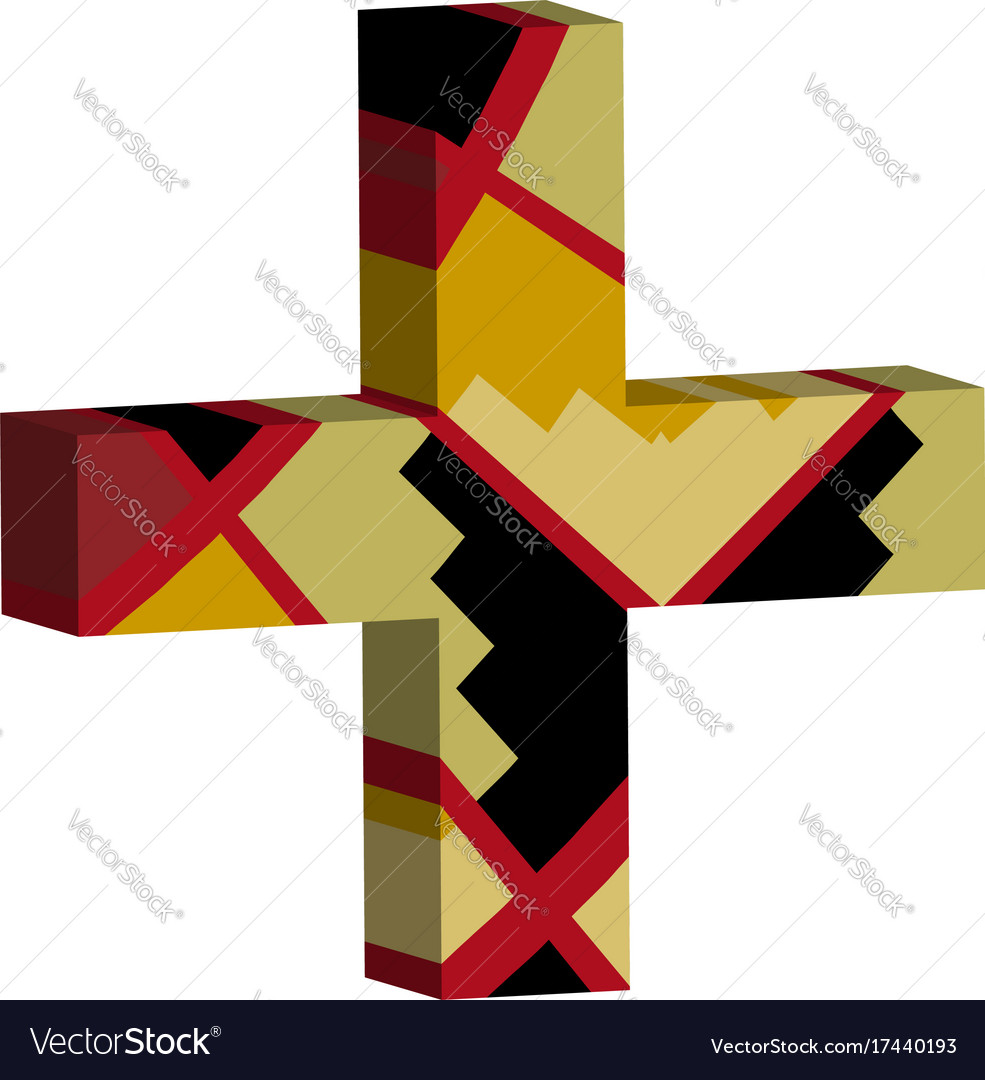 3d cross symbol Royalty Free Vector Image - VectorStock