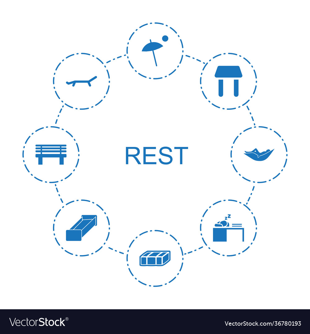 8 rest icons Royalty Free Vector Image - VectorStock