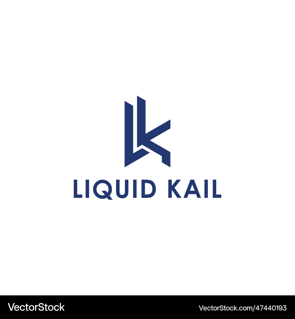 Abstract initial letter lk or kl logo in blue Vector Image