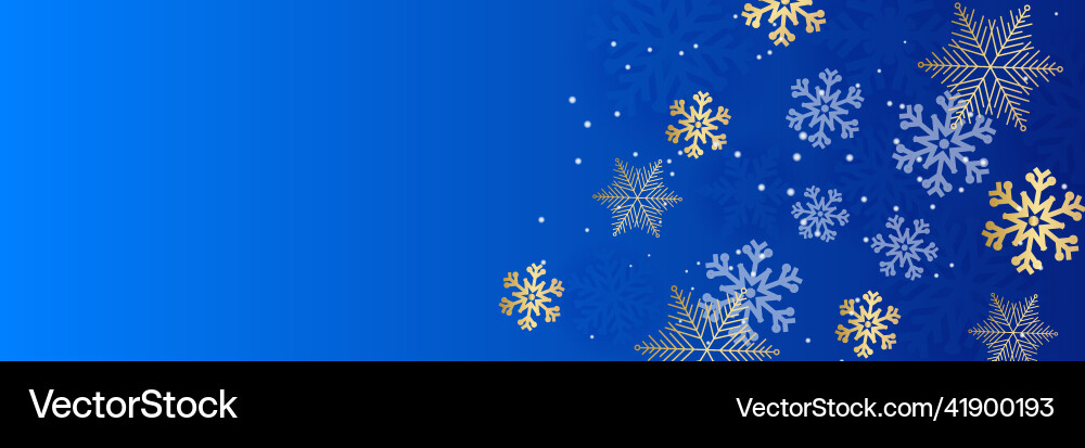 Bright snow blue snowflake design template banner Vector Image