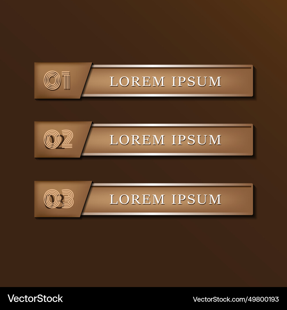 Brown vintage banner list label template Vector Image